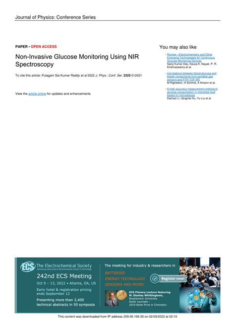 pdf non invasive glucose monitoring using nir spectroscopy