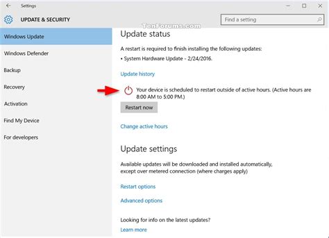 Change Active Hours For Windows Update In Windows Tutorials