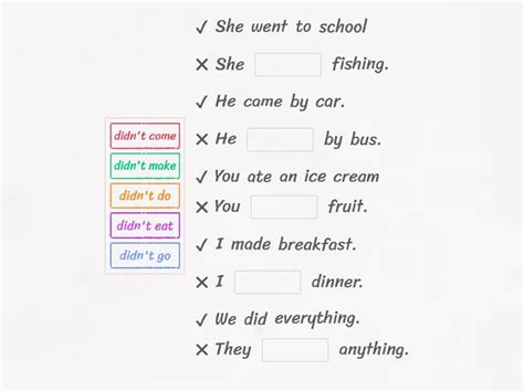 Past Simple Negative Form Missing Word