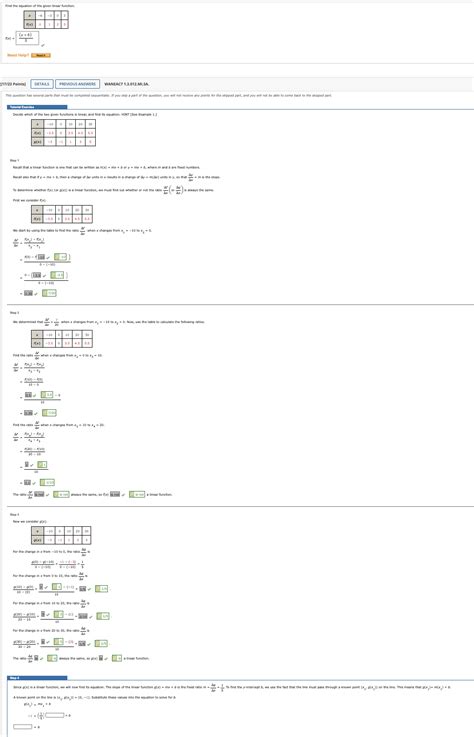 Solved Find The Equation Of The Given Linear Function X Chegg