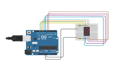 Circuit Design 7 Segment Display Tinkercad