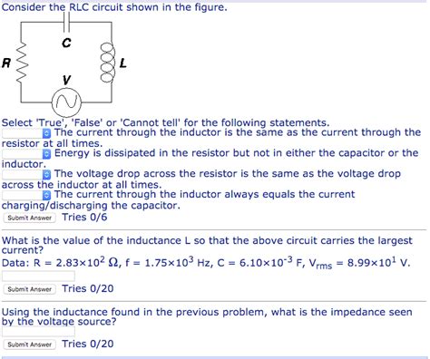 Solved Consider The RLC Circuit Shown In The Figure Select Chegg