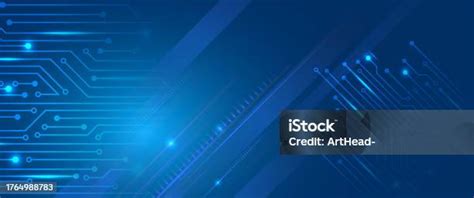 추상 회로 기판은 파란색 배경에 있습니다 하이테크 디지털 기술 및 엔지니어링 개념 광범위한 기술 커뮤니케이션 배너 또는 프레젠테이션을 위한 미래 지향적인 디자인 0명에 대한