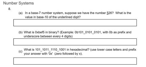 Solved Number Systemsa ﻿in A Base 7 ﻿number System