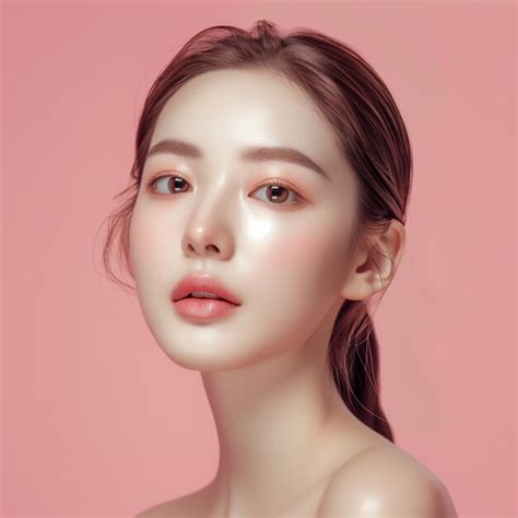 Premium Photo A Asian Model With A Pink Lip And A Pink Lip And A Pink