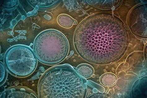 Visão Do Microscópio De Células Em Alto Detalhe Microbiologia Biologia