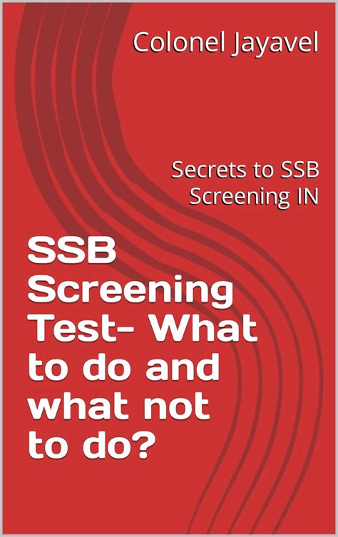 Amazon Com SSB Screening Test What To Do And What Not To Do Secrets To SSB Screening IN