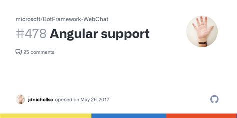 Angular Support · Issue 478 · Microsoftbotframework Webchat · Github