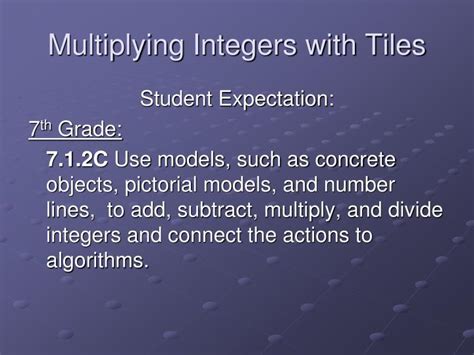 Ppt Multiplying Integers With Tiles Powerpoint Presentation Free