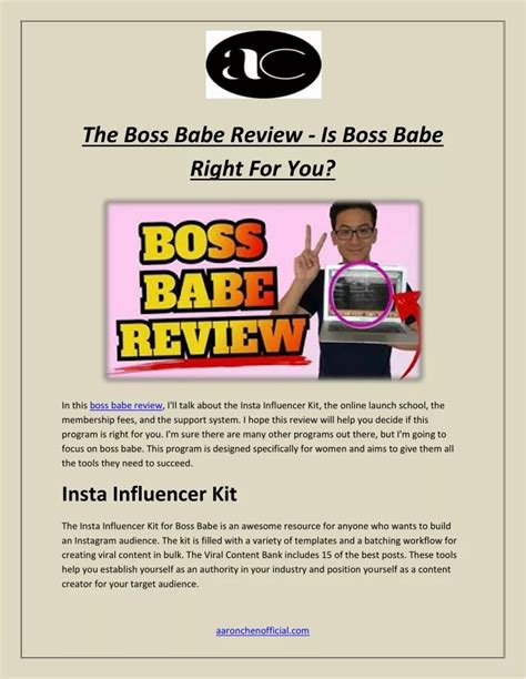 Ppt The Boss Babe Review Is Boss Babe Right For You Powerpoint