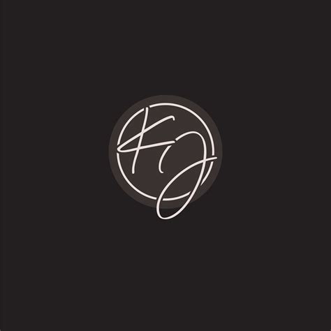 Initials Kj Logo Monogram With Simple Circle Line Style 28106441 Vector