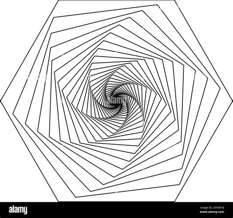 Honeycomb Or Hexagon Rotation In Spiral Twisted Shape Spirograph