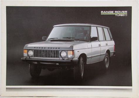 1989 Land Rover Range Rover Turbo D Sales Folder Italian Text