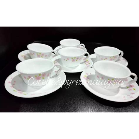 Corelle Sakura Cawan And Piring X 6 Pasang Shopee Malaysia