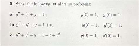 Solved Solve The Following Intial Value Problemsa