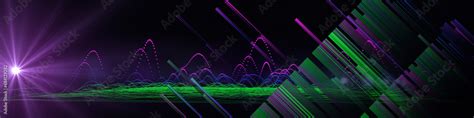 Abstract Background Color Graph From Wavy Color Graph And Blurred Lines With Spot Technology