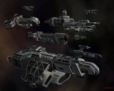 Colonial Space Fleet Starships Assemble For A Mission