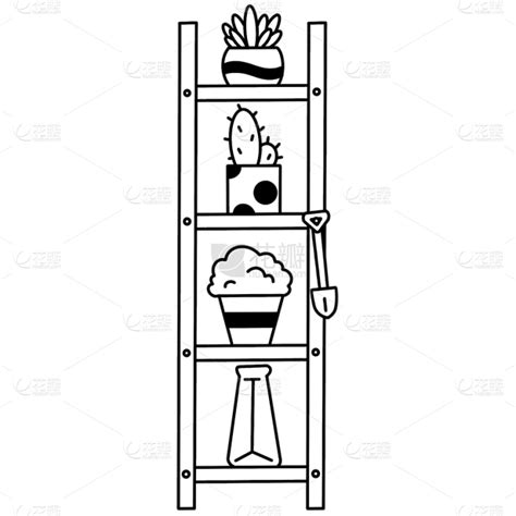 手绘 线条简笔画元素 架子