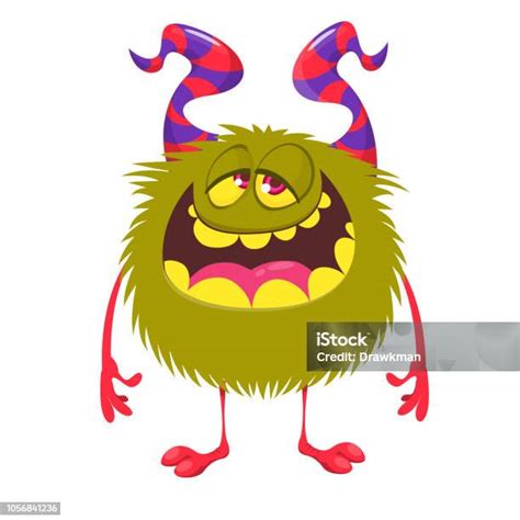 웃 고 벗겨진 뿔 만화 재미 괴물입니다 벡터 일러스트 레이 션 절연 설계 Bigfoot에 대한 스톡 벡터 아트 및 기타 이미지 Bigfoot 갈고리 발톱 공휴일