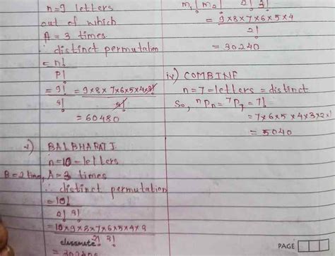 Permutation And Combination Exercise