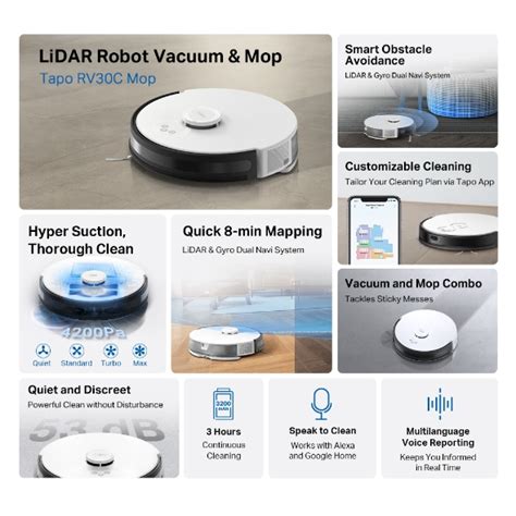 Tapo Rv30c Mop Lidar Navigation Robot Vacuum And Mop Tp Link South Africa