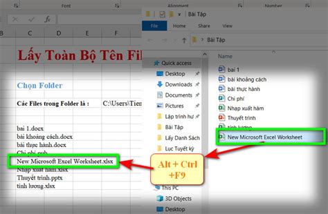 Lấy Danh Sách Tên Files Trong Thư Mục Folder Mà Không Cần VBA