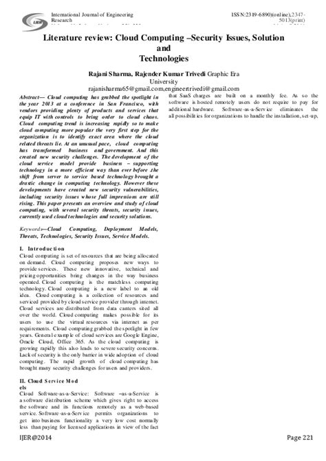 Doc Literature Review Cloud Computing Securi