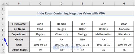 VBA To Hide Rows In Excel 14 Methods ExcelDemy