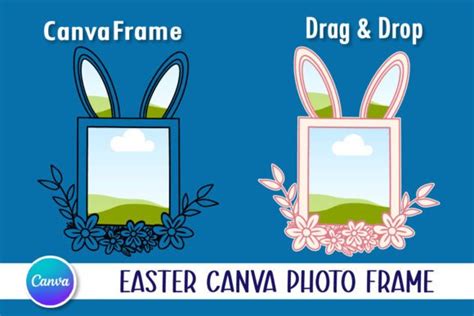 Easter Bunny Canva Photo Frame Template Graphic By The Kazis Kraft