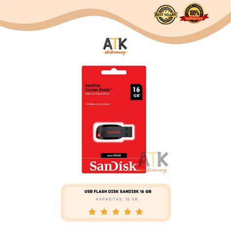 Jual USB 16GB Flashdisk Sandisk 16 GB Atk Shopee Indonesia