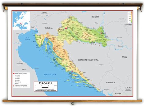 Zagreb Croatia Physical Map Map Of Europe With Highlighted Croatia