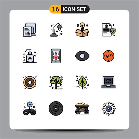 Mobile Interface Flat Color Filled Line Set Of 16 Pictograms Of Foam