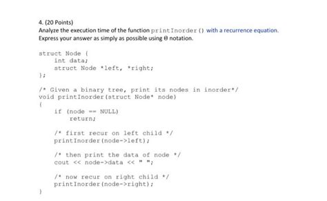 Solved 4 20 Points Analyze The Execution Time Of The