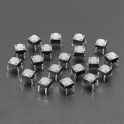 Adafruit Soft Silicone Top 6mm Push Buttons 20 Pack 3dmakerworld Inc