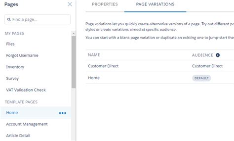 How To Set Page Variation Using Account Information In Salesforce