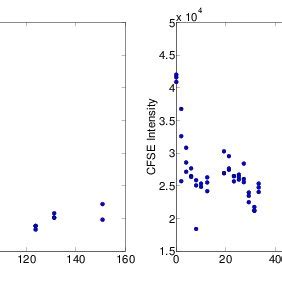 CFSE Intensity Data From Unstimulated Cells Left Donor Right