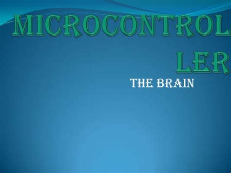 Microcontroller Ppt