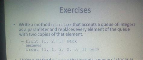 Solved Exercises • Write A Method Stutter That Accepts A