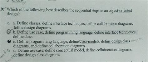 Solved 9 Which Of The Following Best Describes The