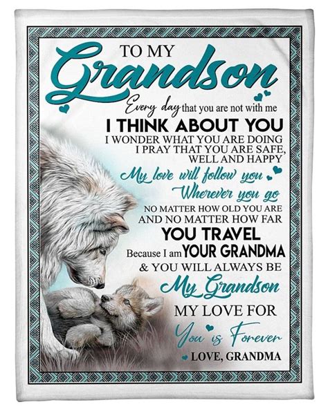 To My Grandson My Love For You Is Forever Ts From Grandma Fleece Blanket