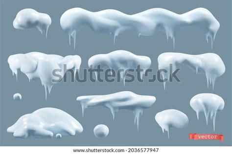 Snow D Vector Realistic Set Snowdrifts Stock Vector Royalty Free Shutterstock