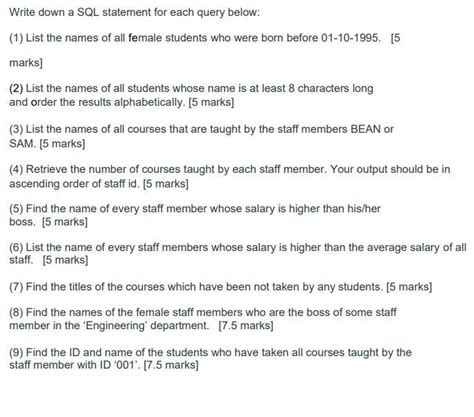 Solved Question A 50 Marks A Database Schema Consisting Chegg Com