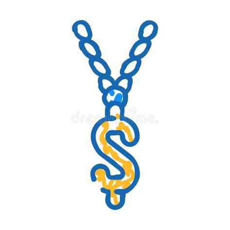 Chain With Dollar Icon Doodle Illustration Stock Vector Illustration