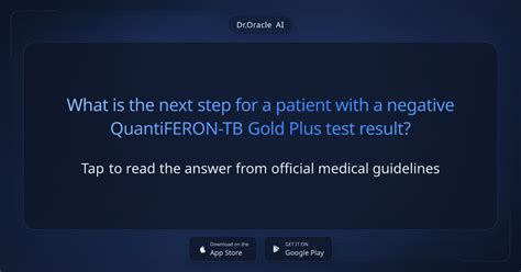 What Is The Next Step For A Patient With A Negative Quantiferon Tb Gold Plus Test Result