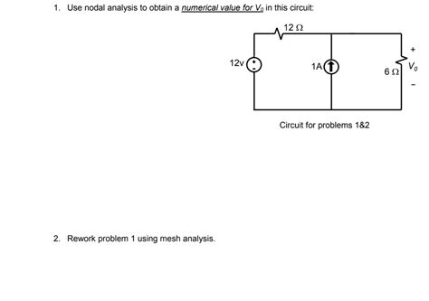 Solved Use Nodal Analysis To Obtain A Numerical Value For V Chegg