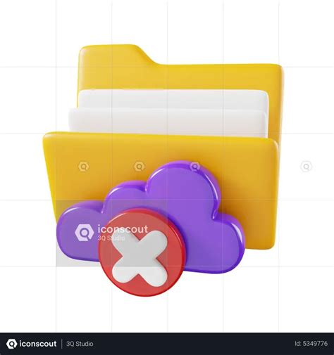Cloud Failed Folder 3d Icon Download In Png Obj Or Blend Format