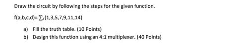 solved draw the circuit by following the steps for the given