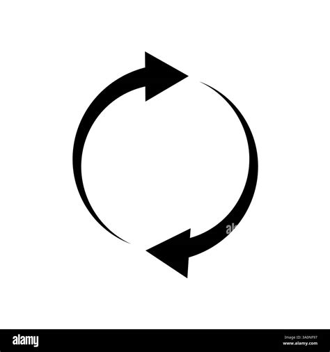 Circular Arrow Icon Refresh Rotation Symbol Reload Cycle Shape Black Curved Design Stock