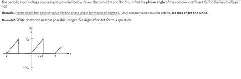 Solved The Periodic Input Voltage Source Vg Is Provided Chegg Com