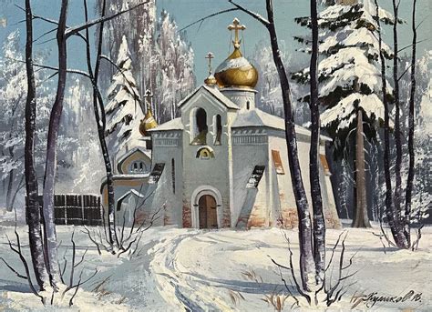 Russische Winterlandschafts Gemälde Kirchen Ansicht Kaufen Auf Ricardo